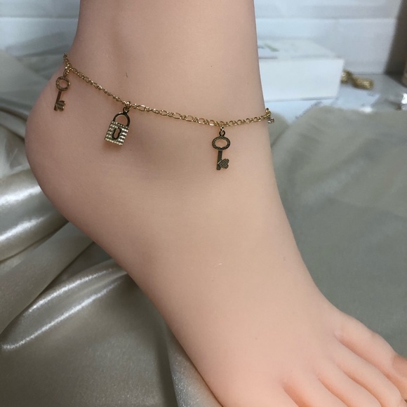 Jewelry | 18k Gold Filled Key Lock Anklet | Poshmark